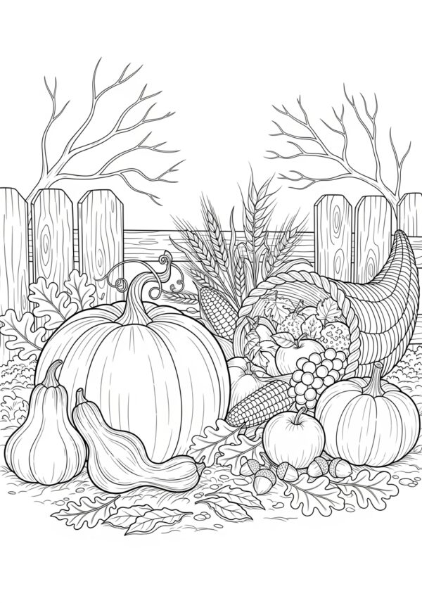 Easy Fall Coloring Page for Adults | Printable & Relaxing
