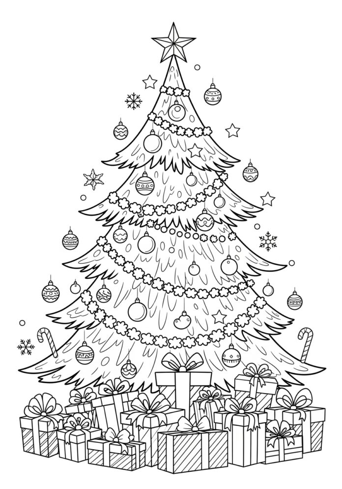 Christmas LEGO Coloring Page for Kids