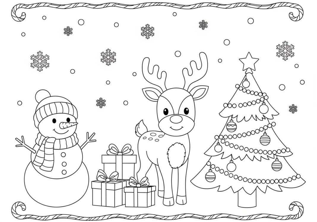 Festive Merry Christmas Dad Coloring Page for Kids