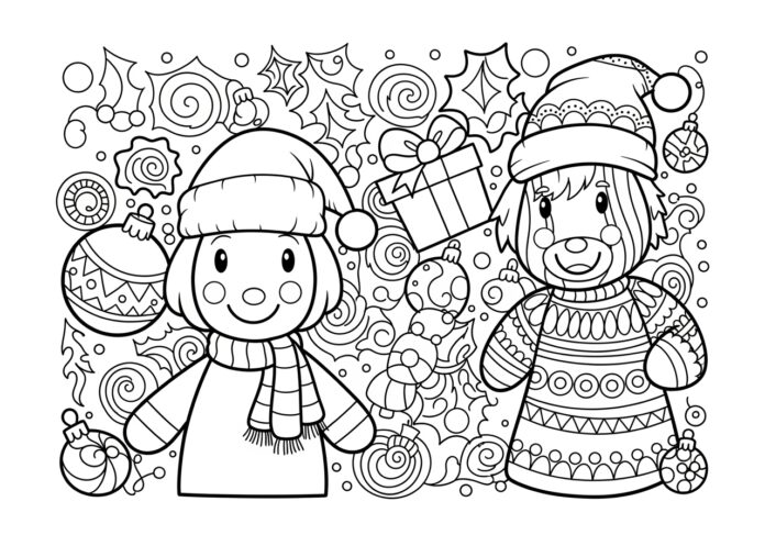 Marvel Christmas Coloring Page for Kids