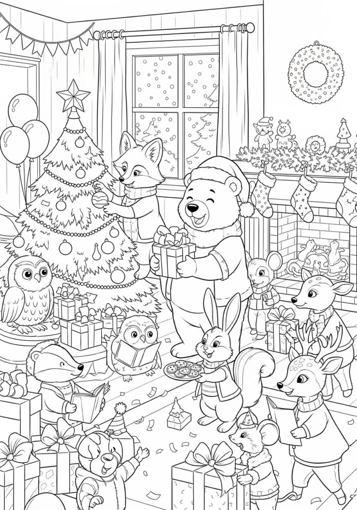 Marvel Christmas Coloring Page for Kids