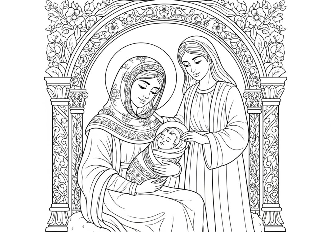 Christmas Music Coloring Page for Kids Printable