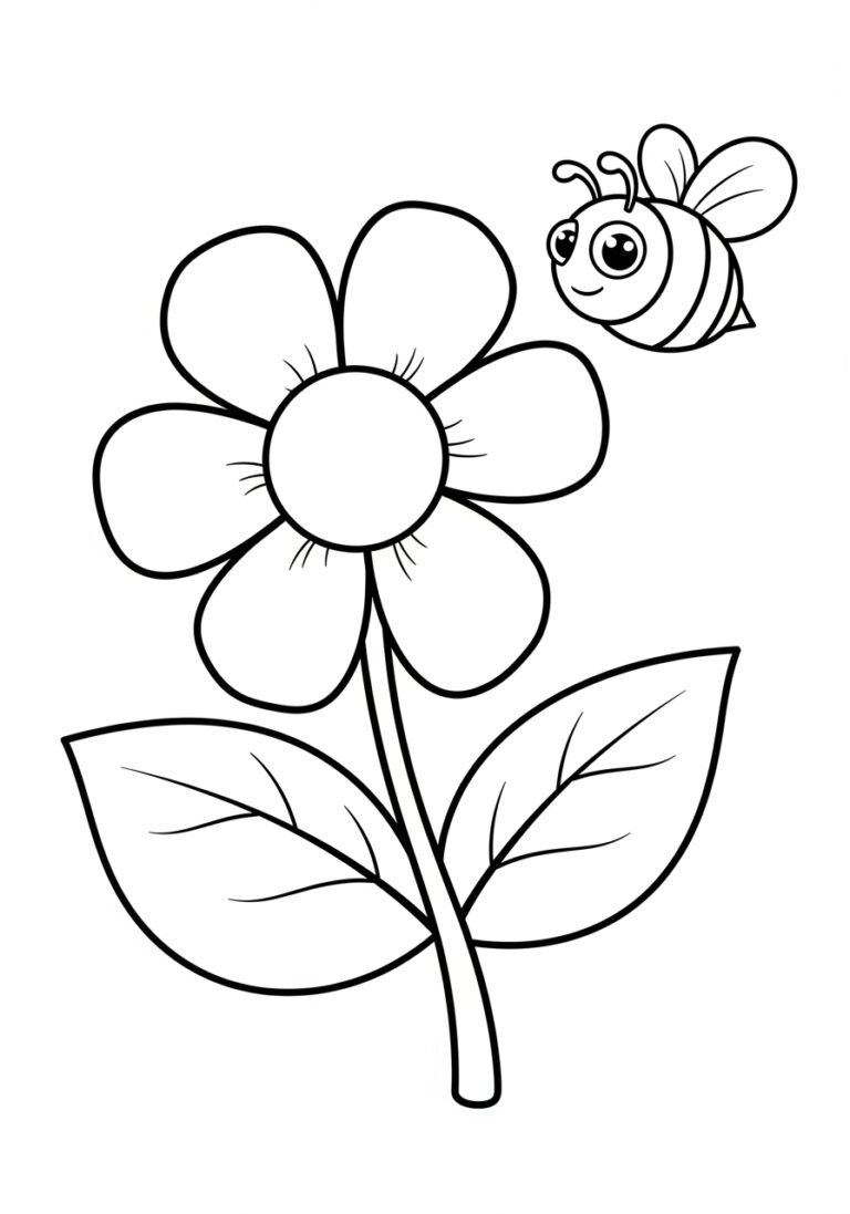 Blank Flower Image for Coloring - Kids Printable Page
