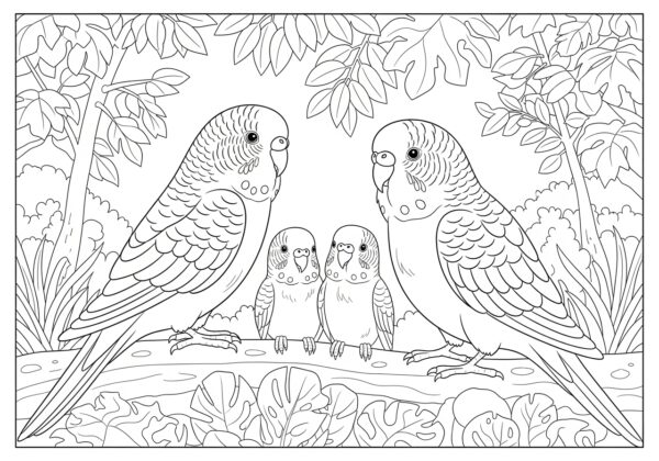 Budgie Coloring Pages Archives - diy-magazine.com