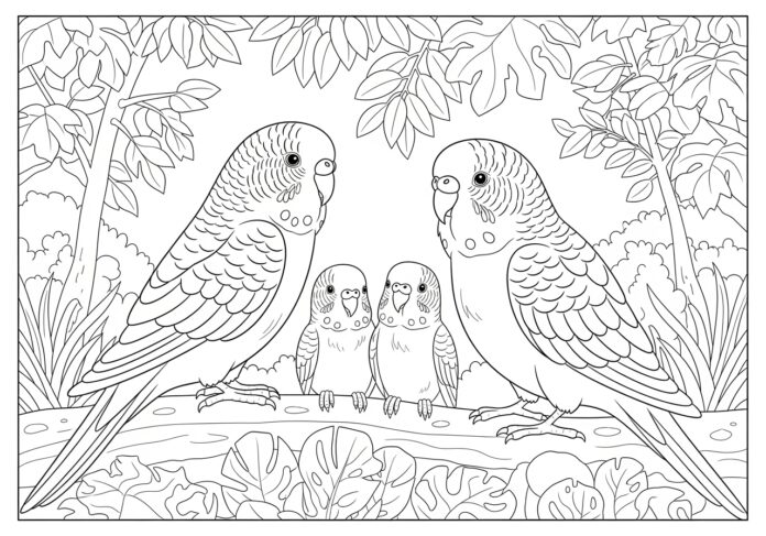 Budgie Coloring Pages Archives - diy-magazine.com