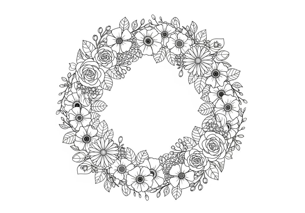 Simple Flower Mandala Coloring Page for Kids
