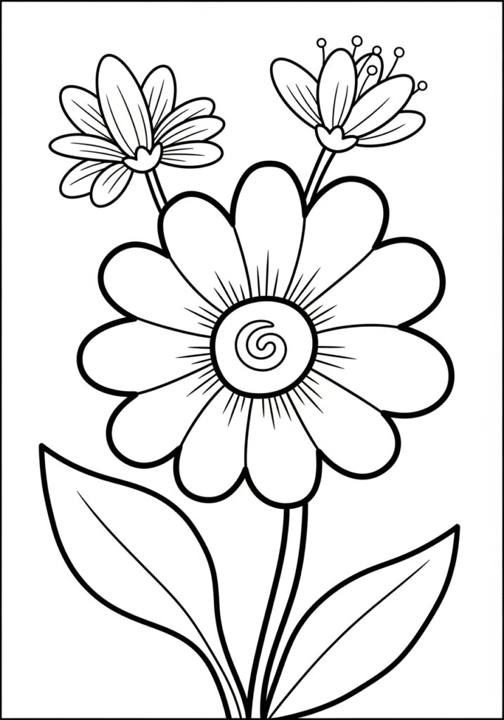 Rose Picture Coloring Page - Easy and Fun for Kids