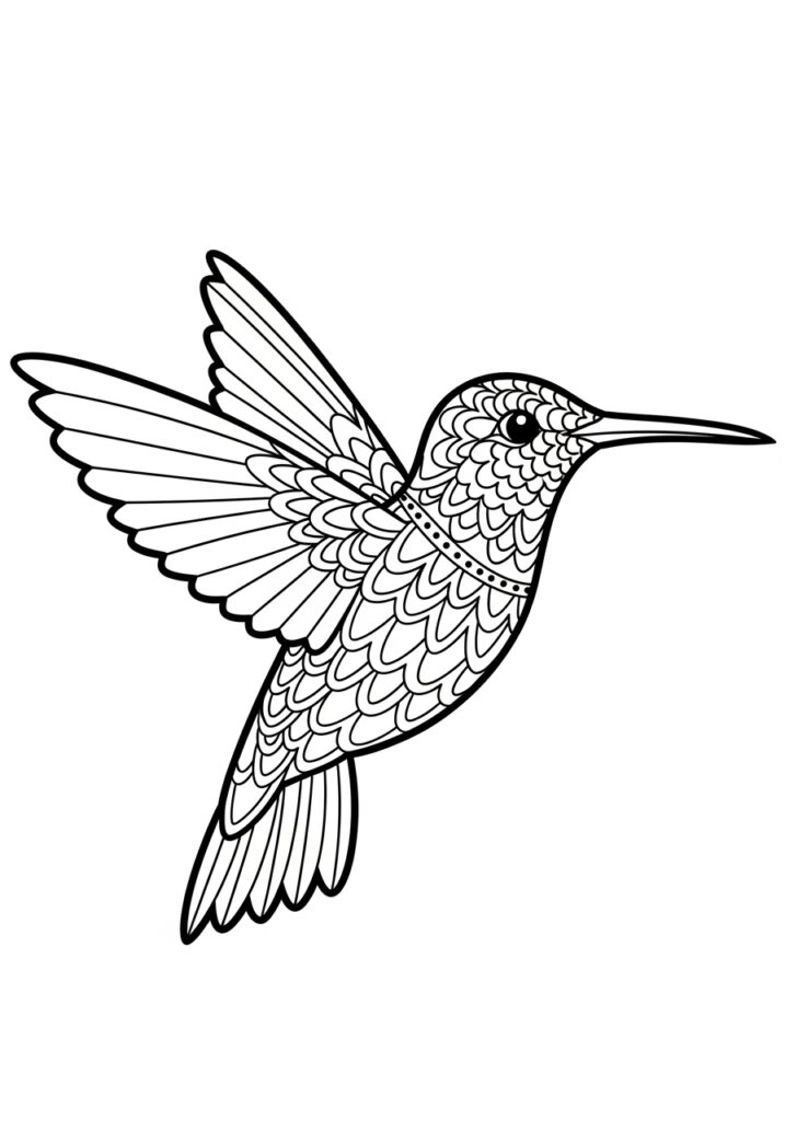 Archivo de dibujos para colorear de colibríes - diy-magazine.com