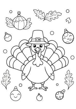 Dibujo para colorear de un pavo de Acción de Gracias: ¡divertido e ...