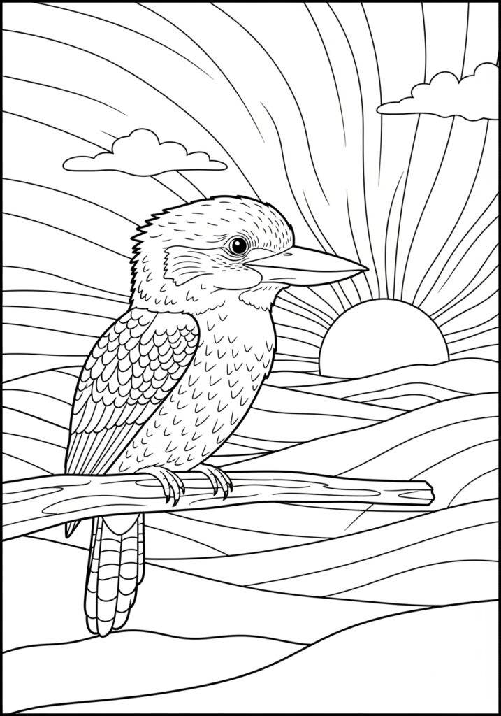 Budgie Family Coloring Page for Kids: Printable Activity