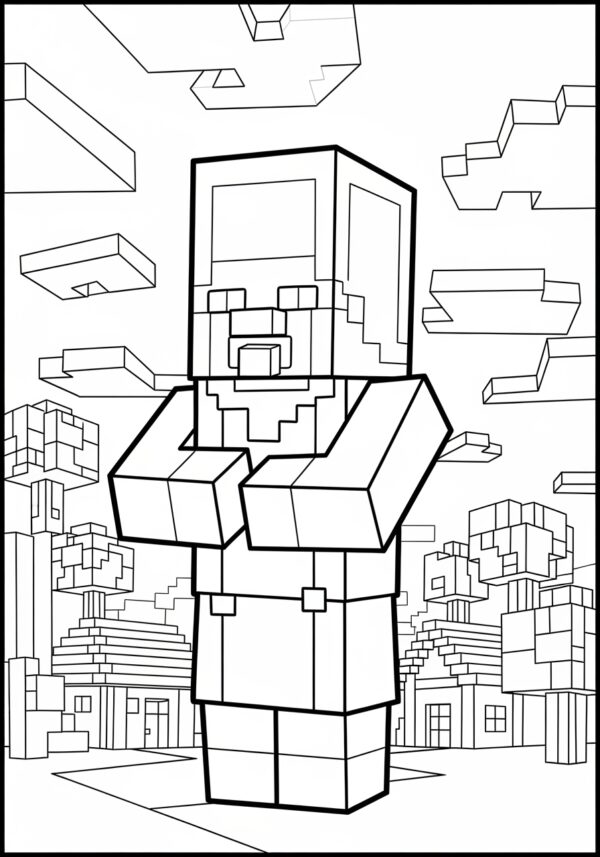 Minecraft Cake Coloring Page - Printable Fun for Kids