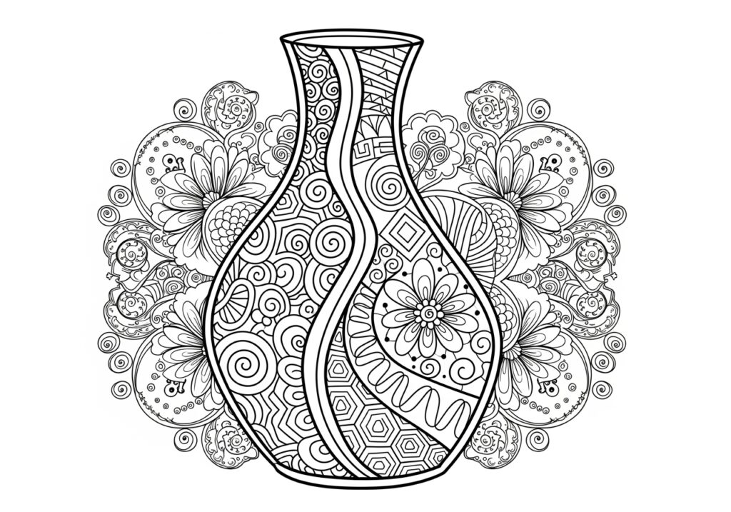 Free 27 Vase Coloring Pages - Printable Pdf Downloads