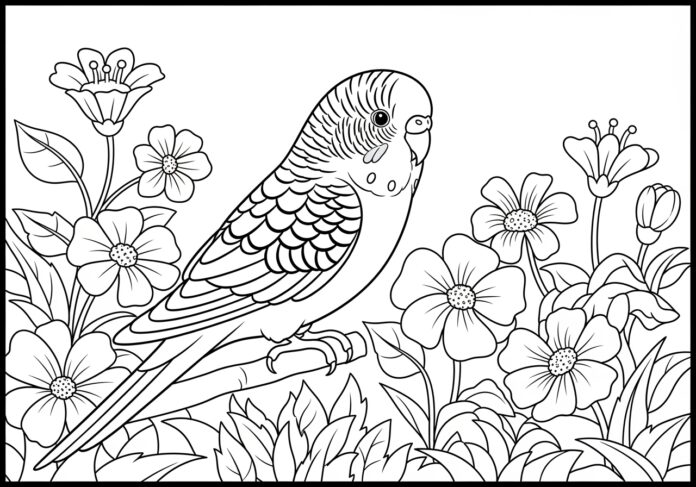 Parakeet Coloring Pages Archives - diy-magazine.com