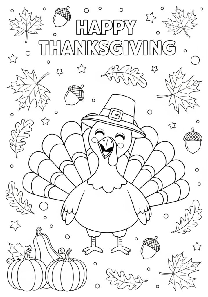 Turkey Feather Coloring Sheet - Fun Printable for Kids