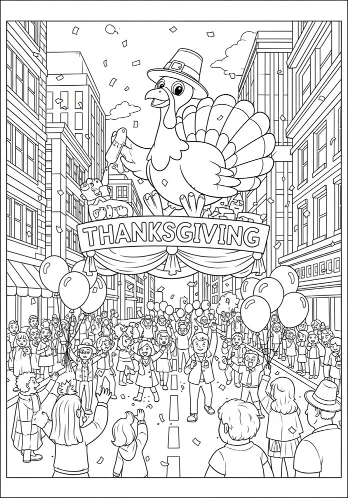 Thanksgiving Plate Coloring Page for Kids - Free Printable