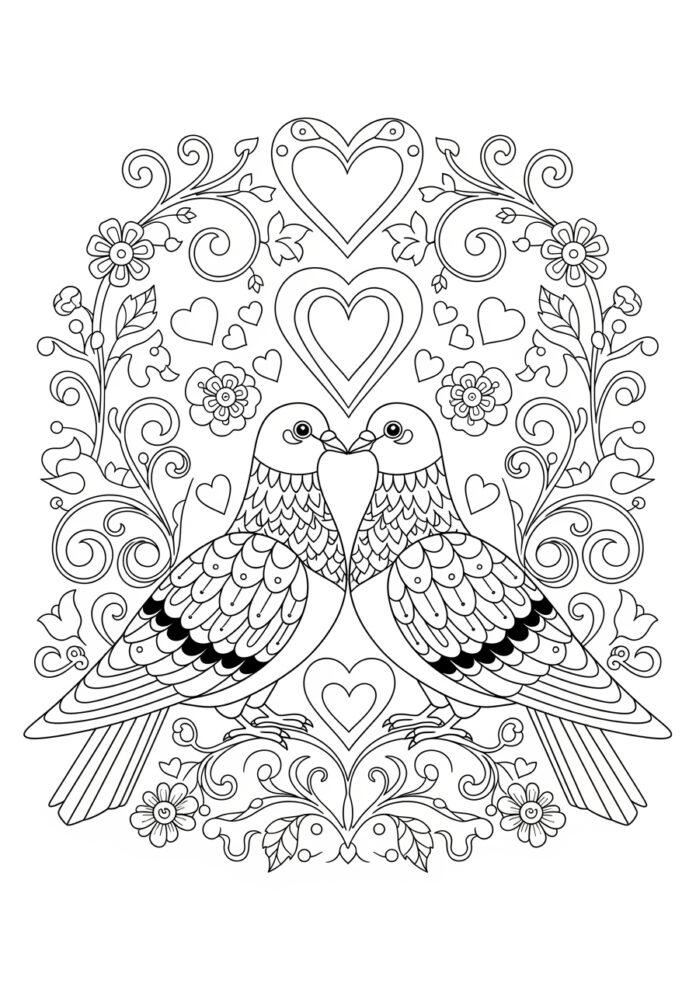 Coloriage de Tweety pour la Saint-Valentin (pour les enfants)