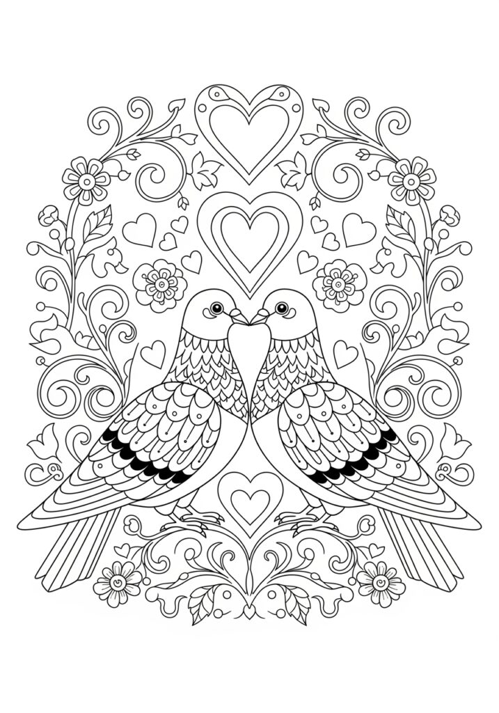 Coloriage de Tweety pour la Saint-Valentin (pour les enfants)