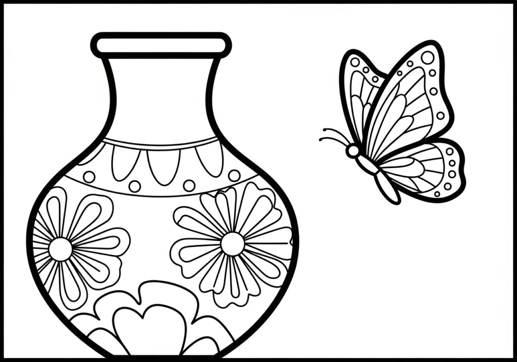 Free 27 Vase Coloring Pages - Printable Pdf Downloads