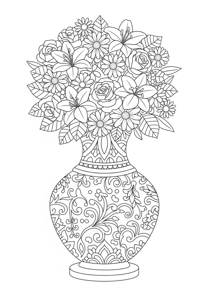 Free 27 Vase Coloring Pages - Printable Pdf Downloads