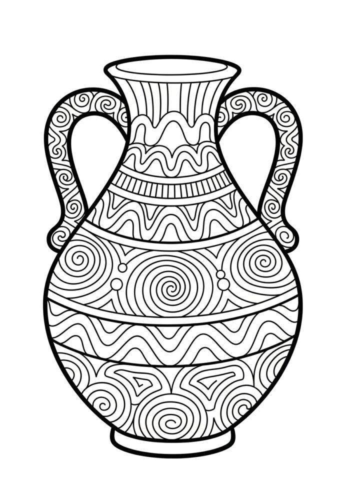 Free 27 Vase Coloring Pages - Printable Pdf Downloads