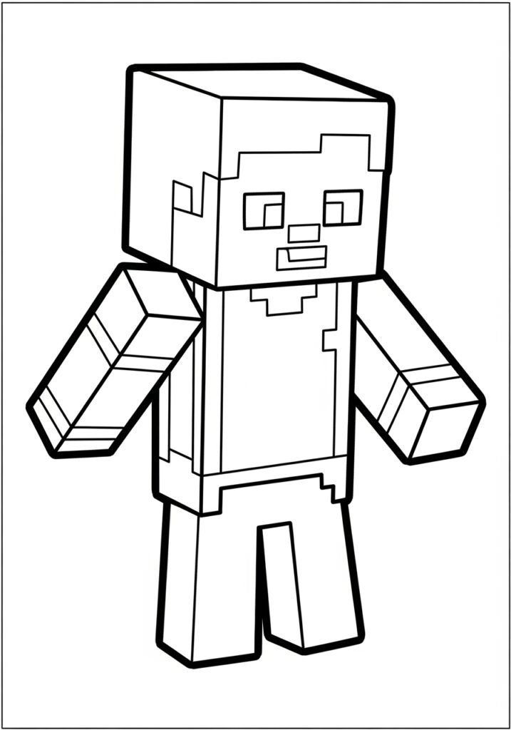 Printable Minecraft Coloring Page for Kids