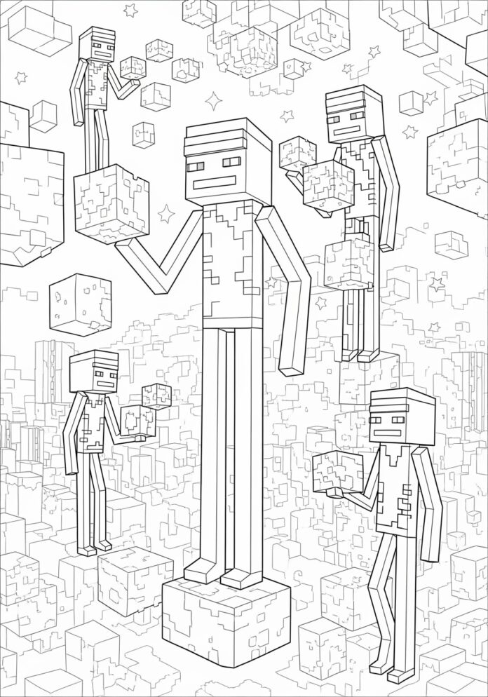Minecraft-Malvorlage zum Ausdrucken für Kinder
